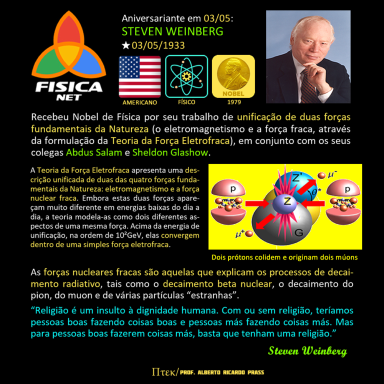 Em 03/05: STEVEN WEINBERG - Biografias